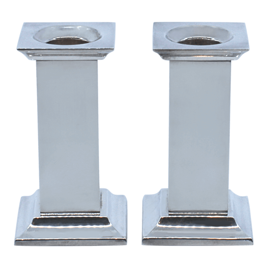 Small Modern Shabbat Candlesticks