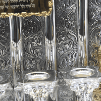 Magnificent Silver and Gold Wall Menorah
